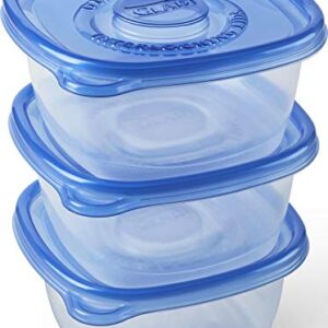 Glad GladWare Tall Entrée Food Storage Containers | Large Square Containers for Food Hold up to 42 Ounces of Food, 3 Count | Strong and Sturdy Large Food Storage Holders