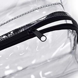 Clear Lunch Bag - Durable PVC Plastic See Through Lunch Bag with Adjustable Shoulder Strap Handle for Prison Correctional Officers, Work, School, Stadium Approved, Freezer Proof. (Large)