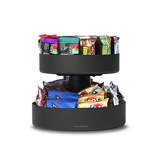 Mind Reader SNACKCAR Supreme Snack organizer, 14 x 14.5 Round, Black