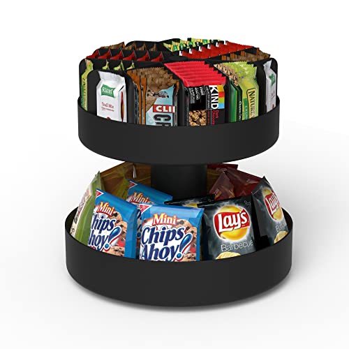 Mind Reader SNACKCAR Supreme Snack organizer, 14 x 14.5 Round, Black