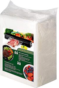 200 vacuum sealer bags, 8 x 12 inch thick bpa free quart food vac storage bags compatible with all vac machines, food saver, seal a meal, weston, commercial grade precut meal prep sous vide bags