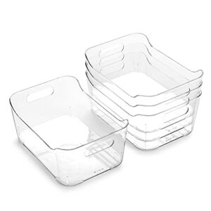 bino | plastic organizer bins, small – 4 pack | the soho collection | multi-use organizer bins | pantry organizer & freezer organizer bins | plastic storage containers | bins for home & kitchen org