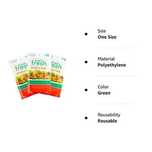 Keep it Fresh Produce Bags – BPA Free Reusable Freshness Green Bags Food Saver Storage for Fruits, Vegetables and Flowers – Set of 30 Gallon Size Bags