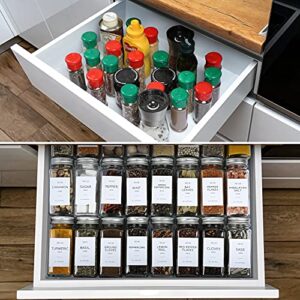 NETANY 25 Pcs Spice Jars with Labels - Glass Spice Jars with Shaker Lids, Minimalist Spice Labels Stickers, Collapsible Funnel, 4oz Seasoning Containers Bottles for Spice Rack, Cabinet, Drawer