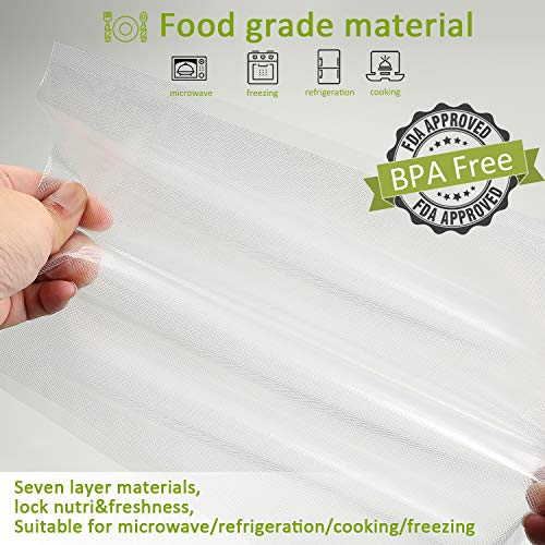 POTANE Vacuum Sealer Bags, Precut 150 Gallon 11x16, Quart 8x12, Pint 6x10, Smell-Proof, Puncture Prevention and Heavy duty. Commercial Grade