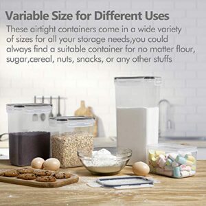 Airtight Food Storage Containers with Lids, CHEFSTORY 8 PCS Plastic Storage Containers for Kitchen & Pantry Organization and Storage,Dry Food Canisters for Flour, Sugar and Cereal