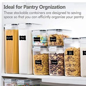 Airtight Food Storage Containers with Lids, CHEFSTORY 8 PCS Plastic Storage Containers for Kitchen & Pantry Organization and Storage,Dry Food Canisters for Flour, Sugar and Cereal