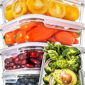 [5-pack, 30oz] Glass Container Food Storage Containers with Lids - Leak Proof Meal Prep Container Glass Lunch Containers - Freezer Containers Microwave Oven Dishwasher Safe