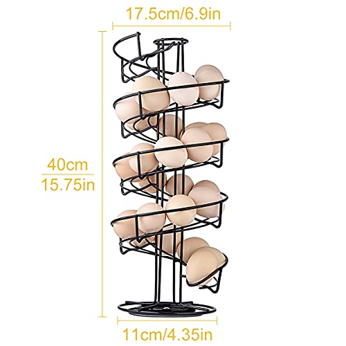 Toplife Spiral Design Metal Egg Skelter Dispenser Rack, Storage Display Rack, Black