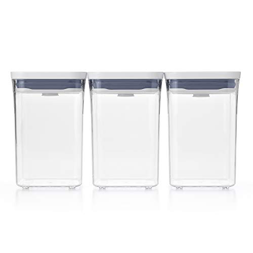 OXO Good Grips 3-PC Small Square Short POP Container Set, White