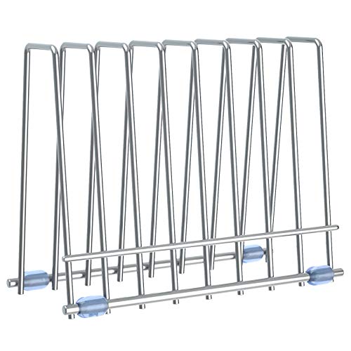 Reusable Storage Bags Rack, Drying Rack for Storage Bags, Stainless Stand for Reusable Storage Bags, File Organizer Desktop Storage Book Shelf (Silver)