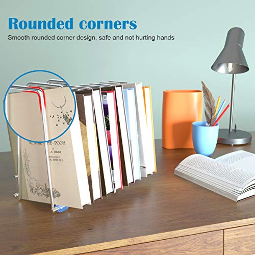 Reusable Storage Bags Rack, Drying Rack for Storage Bags, Stainless Stand for Reusable Storage Bags, File Organizer Desktop Storage Book Shelf (Silver)