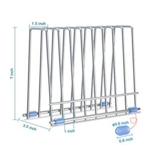 Reusable Storage Bags Rack, Drying Rack for Storage Bags, Stainless Stand for Reusable Storage Bags, File Organizer Desktop Storage Book Shelf (Silver)