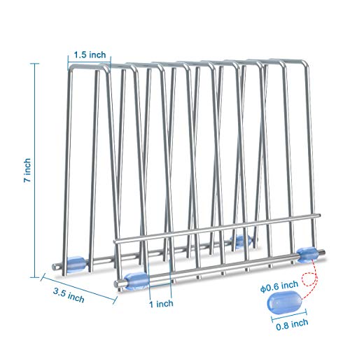 Reusable Storage Bags Rack, Drying Rack for Storage Bags, Stainless Stand for Reusable Storage Bags, File Organizer Desktop Storage Book Shelf (Silver)