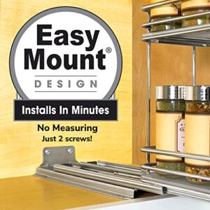 Lynk Professional® Pull Out Spice Rack Organizer for Cabinet - Slide Out Vertical Spice Rack - 4-1/4 inch Wide Sliding Spice Organizer Shelf - Double, Chrome