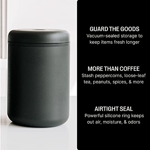 Fellow Atmos Vacuum Coffee Canister & Food Storage Container - Airtight Food Storage Containers - Coffee Containers - 1.2 Liter - Matte Black