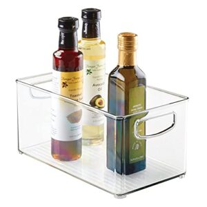 mDesign Plastic Kitchen Organizer - Storage Holder Bin with Handles for Pantry, Cupboard, Cabinet, Fridge/Freezer, Shelves, and Counter - Holds Canned Food, Snacks, Drinks, and Sauces - 2 Pack - Clear