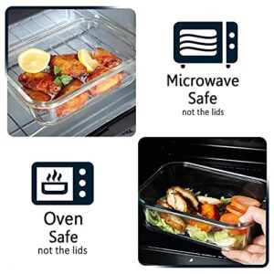 [80 oz & 36 oz]Extra Large Glass Food Storage/Baking Containers Set with Locking Lids, 2 Pack 80 oz(10 cup)&2 Pack 36 oz (4.5 cup)Airtight Glass Container,Microwave,Oven,Freezer and Dishwasher