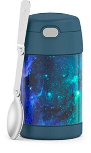 thermos funtainer 16 ounce stainless steel vacuum insulated food jar with spoon, galaxy teal