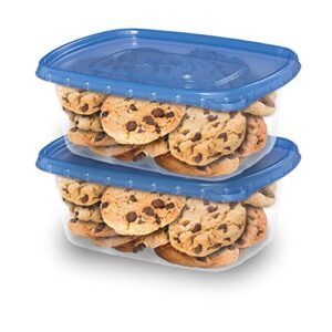 ziploc food storage meal prep containers reusable for kitchen organization, smart snap technology, dishwasher safe, deep rectangle, 2 count