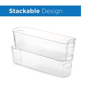 Set Of 8 Refrigerator Pantry Organizer Bins - Clear Food Storage Baskets for Kitchen, Countertops, Cabinets, Fridge, Freezer, Bedrooms, Bathrooms - Stackable Plastic Household Storage Containers