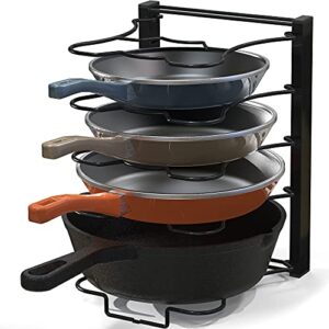 simplehouseware 5 compartments height adjustable pan organizer, black