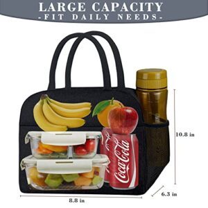 KUBYA Lunch Bag for Women Men Reusable Lunch Box Insulated Lunch Tote Bag for Work, School, Picnic or Travel - Black