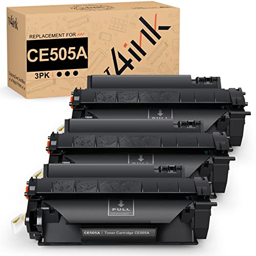 v4ink 3PK Compatible Toner Cartridge Replacement for HP 05A CE505A Toner Ink Cartridge for HP P2035 P2035n P2055dn P2055 P2055d, Pro 400 m401n m401dne m401dw MFP M425dn M425dw Printer