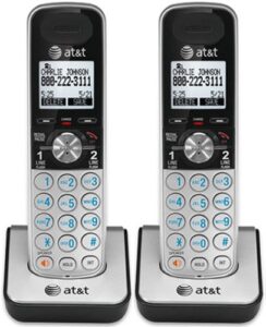 at&t tl88002 accessory cordless handset, silver/black, 2 pack (requires an at&t tl88102 expandable phone system to operate0