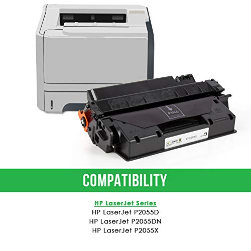 LINKYO Compatible Toner Cartridge Replacement for HP 05X CE505X (Black, High Yield, 2-Pack)