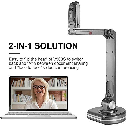 JOYUSING V500S 8MP HD USB Document Camera for Teachers with Light, Mac, Windows, Chromebook Compatible Excellent for Online Teaching, Distance Learning, Web Conferencing