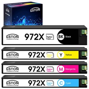 eston 972x compatible ink cartridge replacement for hp 972x 972 x work with pagewide pro 477dw 577dw 452dw 577z 552dw 452dn p55250dw printers(1black, 1cyan, 1maganta, 1yellow)…