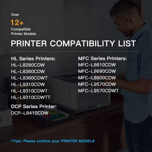 E-Z Ink (TM) Compatible Toner Cartridge Replacement for Brother TN-433 TN433 TN433bk TN431 Compatible with HL-L8260CDW HL-L8360CDW MFC-L8610CDW MFC-L8900CDW (Cyan, Magenta, Yellow, 3 Pack)