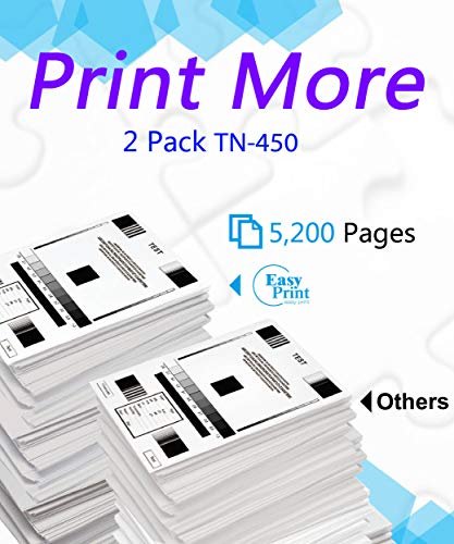 2-Pack Compatible TN450 TN-450 Toner Cartridge TN-420 Used for Brother DCP-7060D DCP-7065DN HL-2220 HL-2270DW HL-2240D MFC7360N Printer (2X Black), by EasyPrint