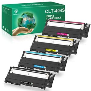 greensky compatible toner cartridge replacement for samsung clt 404s clt-c404s clt-m404s clt-y404s for xpress c430w c430fw c480fw sl-c430w sl-c480w sl-c480fn printer (black, cyan, yellow, magenta)