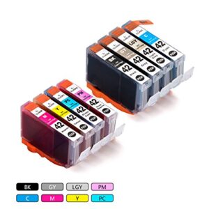 CLI-42 CLI42 Ink Cartridges Replacement for Canon Pixma Pro-100 Pro-100s Printers (1BK, 1C, 1M, 1Y, 1PC, 1PM, 1GY, 1LGY)