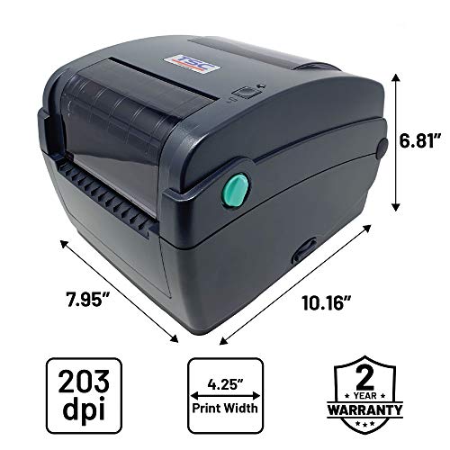 TSC - B00HGUZGXS TTP-244CE Desktop Thermal Transfer Label Barcode Printer - 4.25", 203 dpi – Optional Bluetooth Interface, Navy Blue, 7.95” (W) x 6.81” (H) x 10.16” (D)