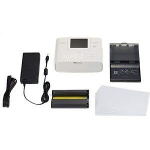 Canon SELPHY CP1300 Compact Photo Printer (White) with WiFi and Accessory Bundle w/Canon Color Ink and Paper Set