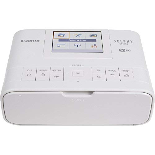 Canon SELPHY CP1300 Compact Photo Printer (White) with WiFi and Accessory Bundle w/Canon Color Ink and Paper Set