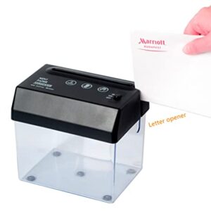 USB Paper Shredder A6 Paper Cutter with Letter Opener Mini Electric Shredder Battery Powered Paper Cutting Machine Universal Office School Home Desktop Stationery for Paper, Bills, Receipts