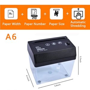 USB Paper Shredder A6 Paper Cutter with Letter Opener Mini Electric Shredder Battery Powered Paper Cutting Machine Universal Office School Home Desktop Stationery for Paper, Bills, Receipts