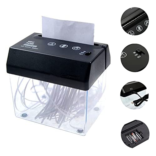 USB Paper Shredder A6 Paper Cutter with Letter Opener Mini Electric Shredder Battery Powered Paper Cutting Machine Universal Office School Home Desktop Stationery for Paper, Bills, Receipts