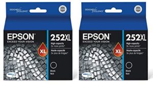 2 x epson 252xl, black ink cartridge, high capacity (t252xl120)