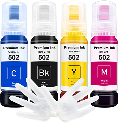 Seogol Compatible Epson T502 502 Refill Ink Bottle Kit for Epson EcoTank ET-2700 ET-2750 ET-2760 ET-3700 ET-3710 ET-3750 ET-3760 ET-4760 ET15000 ST-2000 ST-3000 ST4000