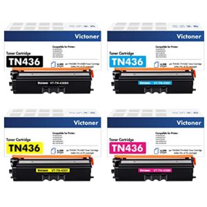 tn436 tn-436 toner cartridge 4-pack compatible replacement for brother tn436 tn 436 tn436bk tn436c tn436m tn436y for mfc-l8900cdw hl-l8360cdw hl-l8360cdwt hl-l9310cdw mfc-l9570cdw printer