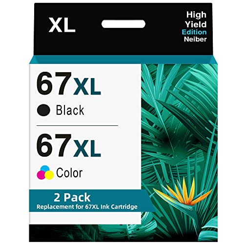 High Yield for HP Ink 67XL Black Color Combo Pack, for HP67 67 Ink Cartridges Compatible for HP Envy 6055e 6000, DeskJet 2755e 2700, 4155e 4100 6055 6455e 6400 4100e 2700e 6455 4155 2742e 2755 Printer