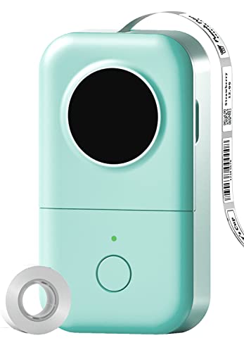 Label Makers - D30 Mini Label Maker Machine, Inkless Bluetooth Label Printer, Thermal Sticker Maker Machine for Kitchen, File, Cable, Clothes, Price, Jewelry, Medicine, Barcode, Green