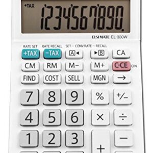 Sharp EL-330WB Standard Function Basic Desktop Calculator, Large Display, For Home and Office, Dual Power, Solar and Battery