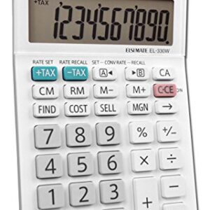 Sharp EL-330WB Standard Function Basic Desktop Calculator, Large Display, For Home and Office, Dual Power, Solar and Battery