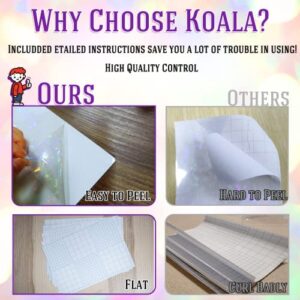 Koala Holographic Laminate Sheets A4 Clear Holographic Sticker Paper 25 Sheets Self Adhesive Transparent Waterproof Holographic Overlay for Sticker Paper - Gem, Dot, Rainbow, Star Patterns